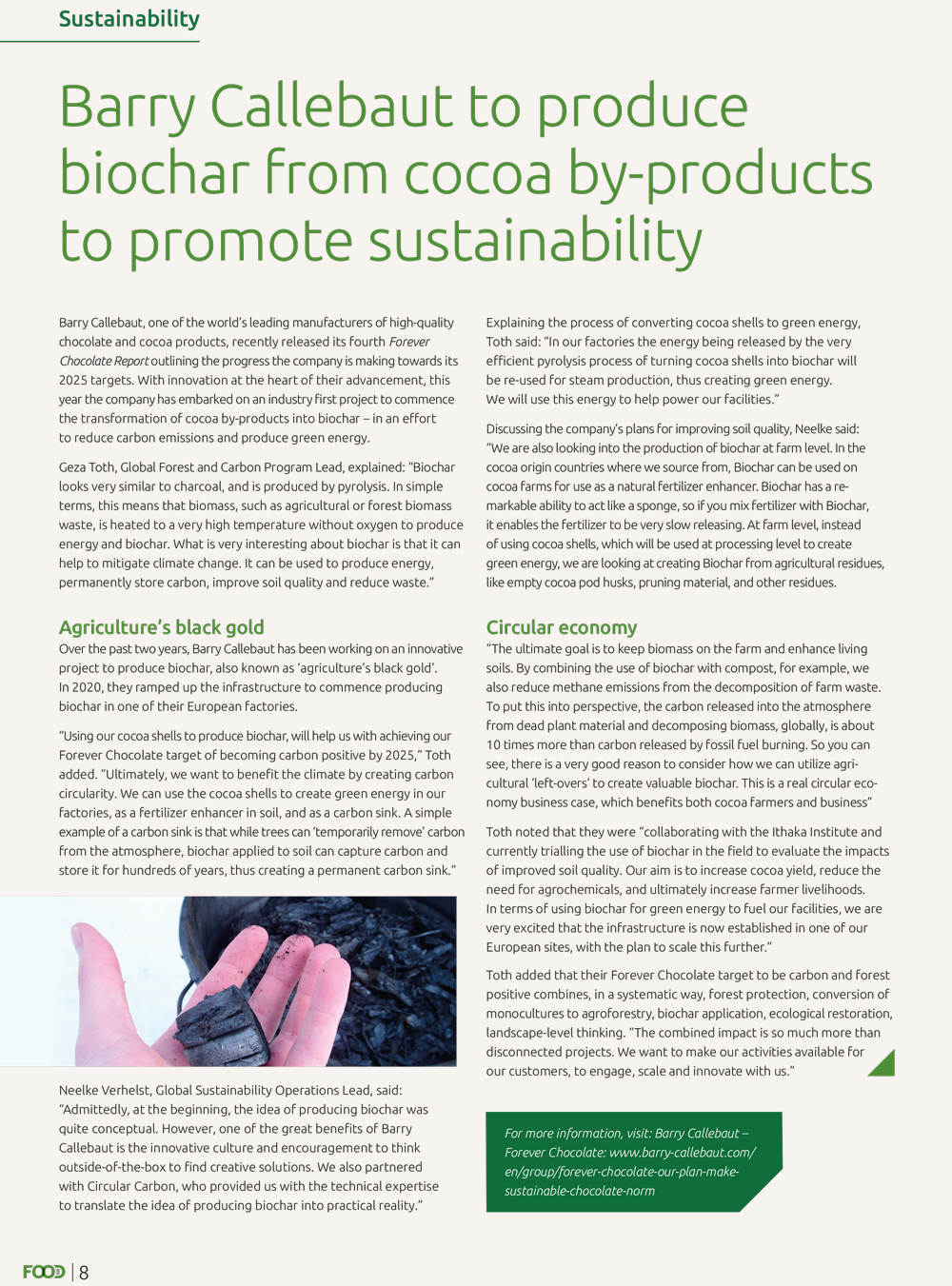 Barry Callebaut to produce biochar from cocoa by-products to promote ...